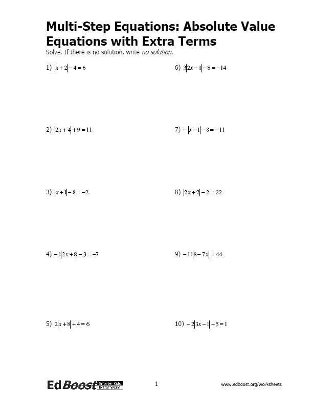Absolute Value Equations With Extra Terms Edboost 7833